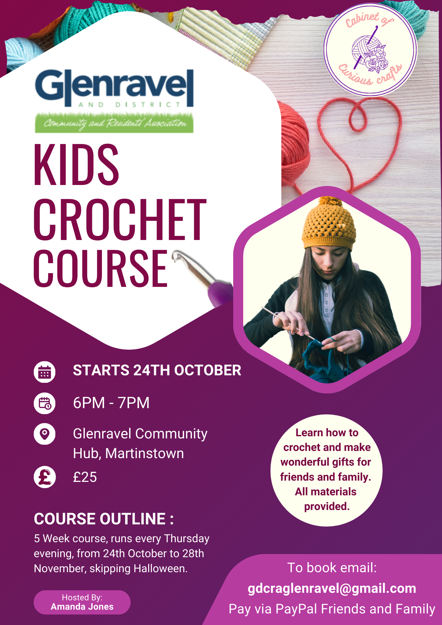 Glenravel crochet courses for adults and children. – Amanda Jones Art ...